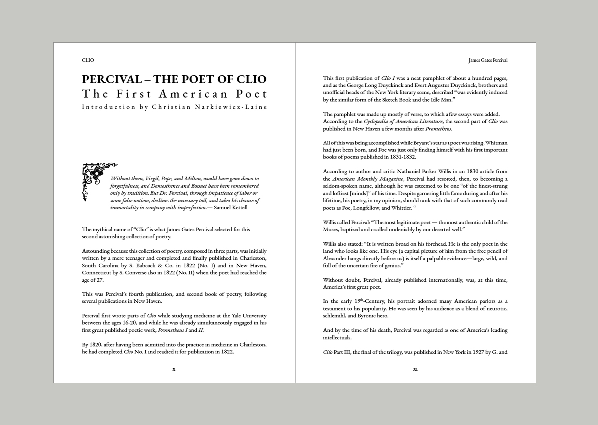 Clio Part I. II. III. by James Gates Percival